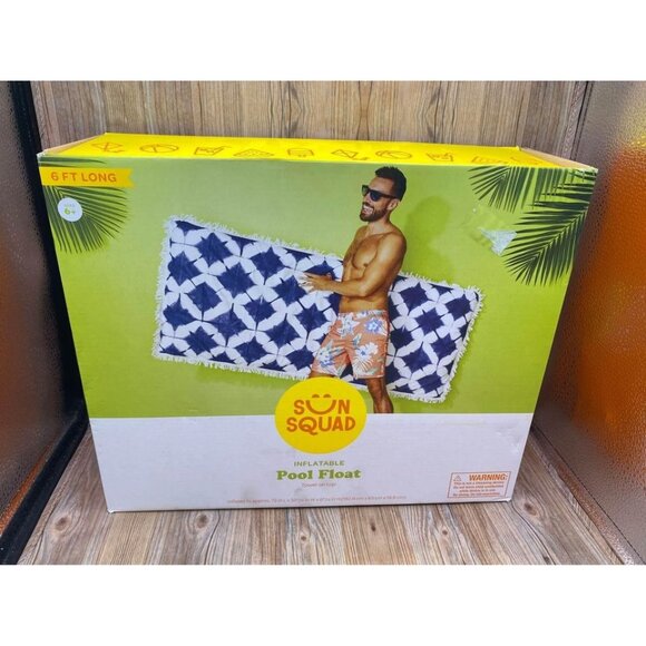 Sun Squad | Games | Towel Top Pool Float Blue Tiedye Sun Squad | Poshmark